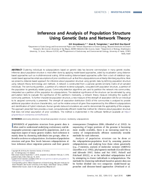 Pdf Inference And Analysis Of Population Structure Using Genetic Data