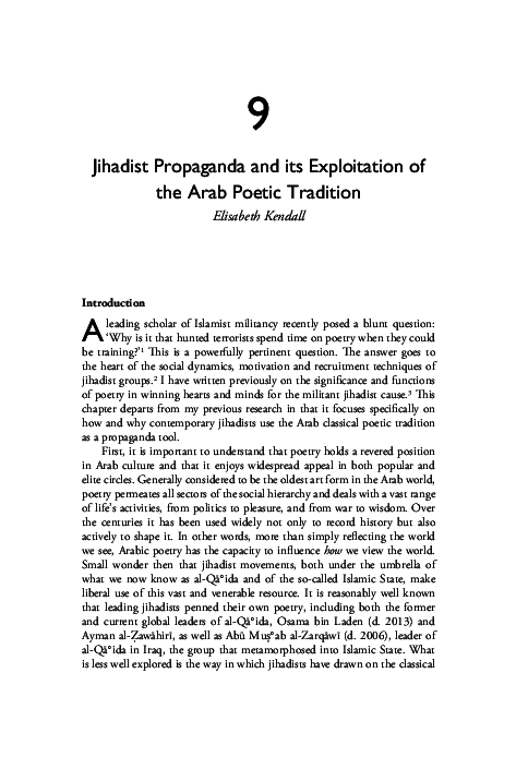 (PDF) Jihadist Propaganda & its Exploitation of the Arab Poetic Tradition