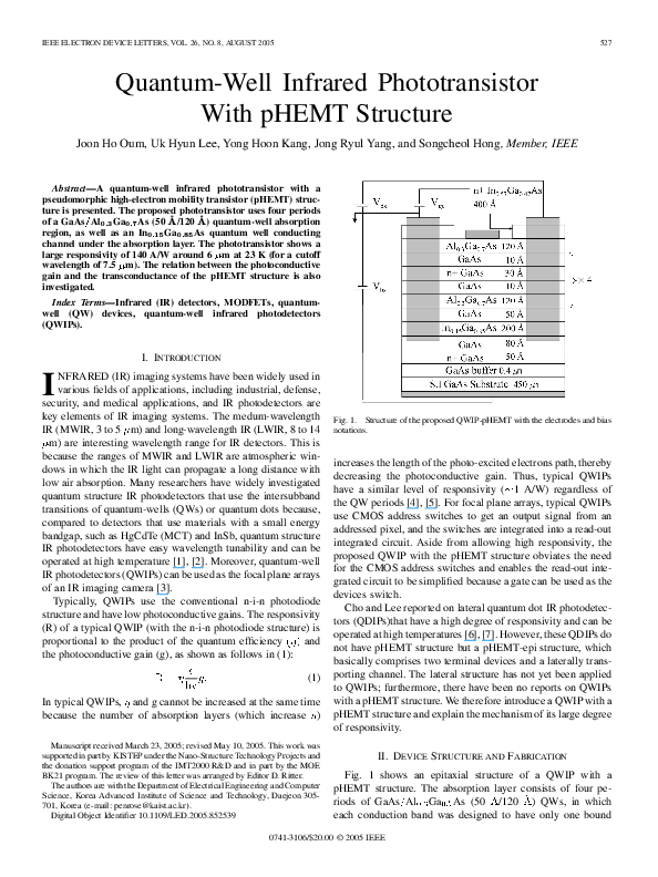 (PDF) Quantum-well infrared phototransistor with pHEMT structure