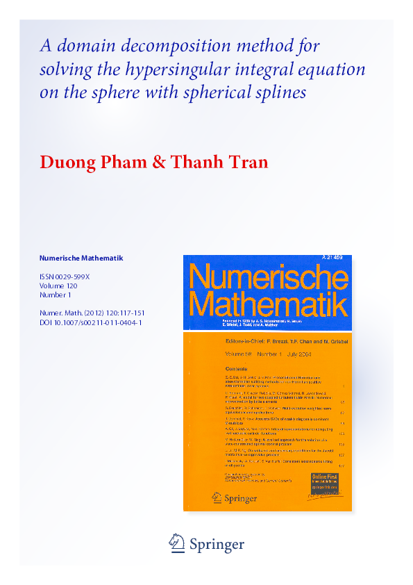(PDF) A domain decomposition method for solving the hypersingular integral equation on the ...