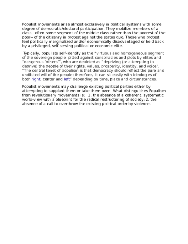 (DOC) Populism definition