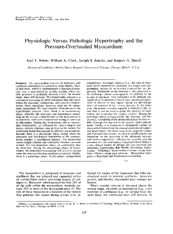 (PDF) Physiologic Versus Pathologic Hypertrophy and the Pressure ...