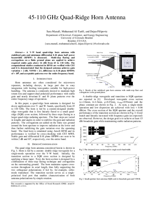 (PDF) 45-110 GHz Quad-Ridge Horn Antenna