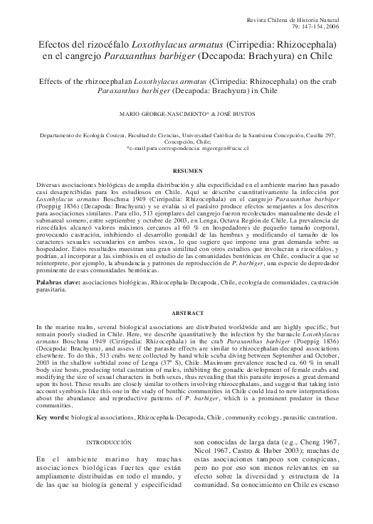 (PDF) Profilicollis Species in Sympatric Crustacean Hosts in Chile