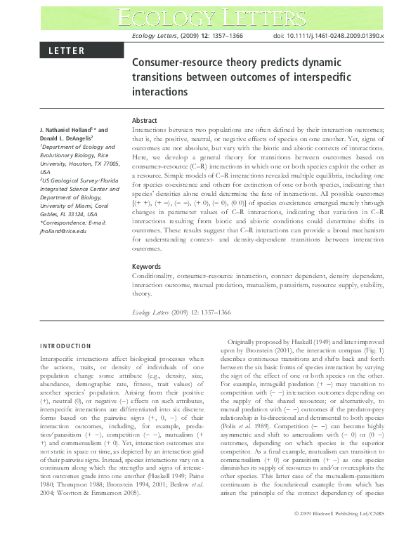 (PDF) Consumer-resource theory predicts dynamic transitions between ...