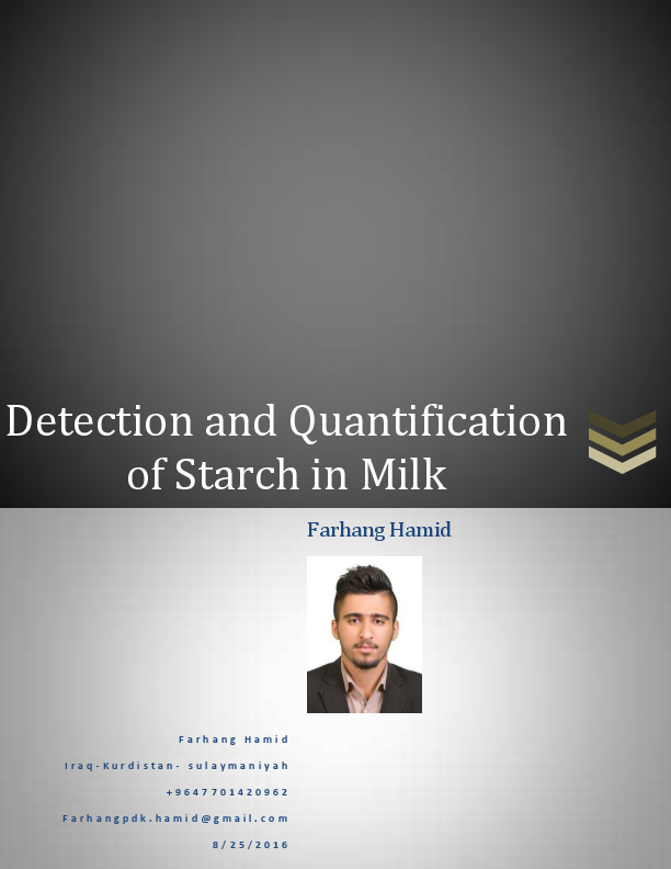 (PDF) Detection and Quantification of Starch in Milk