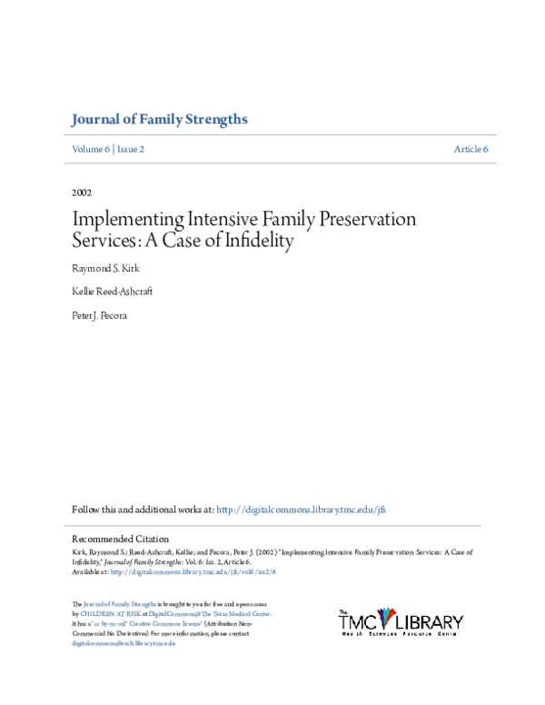 (PDF) Implementing Intensive Family Preservation Services: A Case of ...