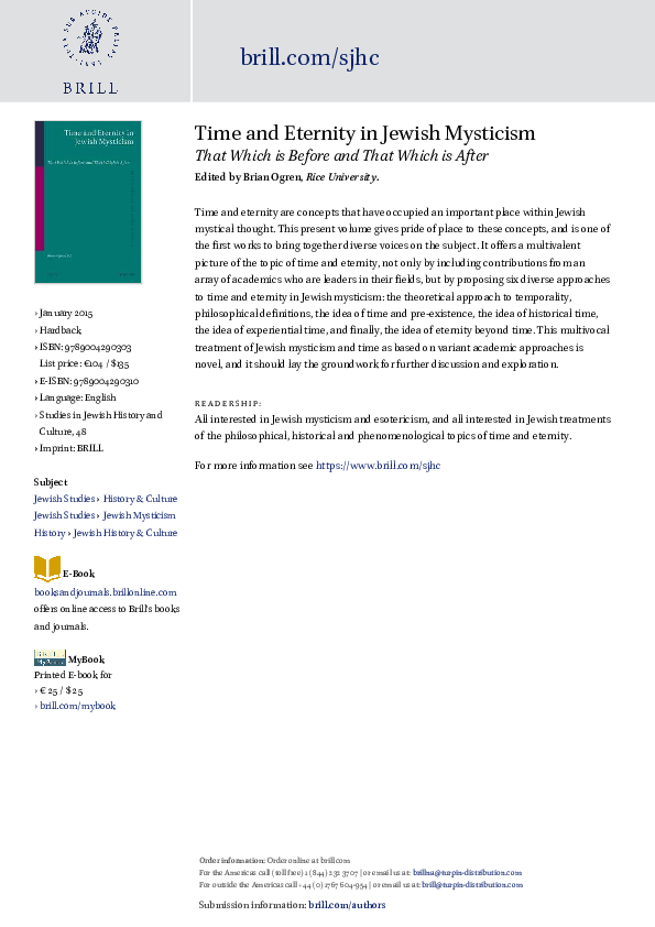 (PDF) Time and Eternity in Jewish Mysticism