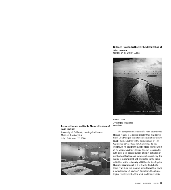 (PDF) Between Heaven and Earth: The Architecture of John Lautner ...