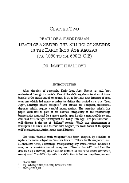 (PDF) Death of a Swordsman, Death of a Sword: The Killing of Swords in ...