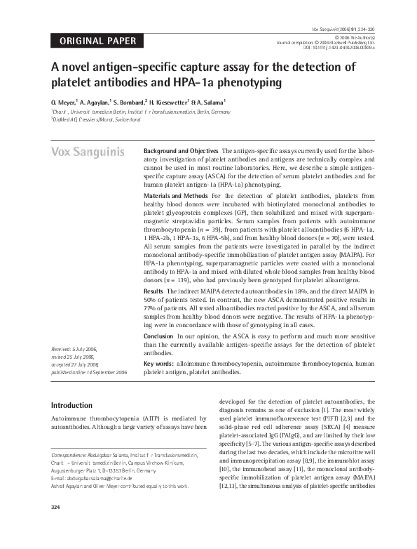 (PDF) A novel antigen-specific capture assay for the detection of ...