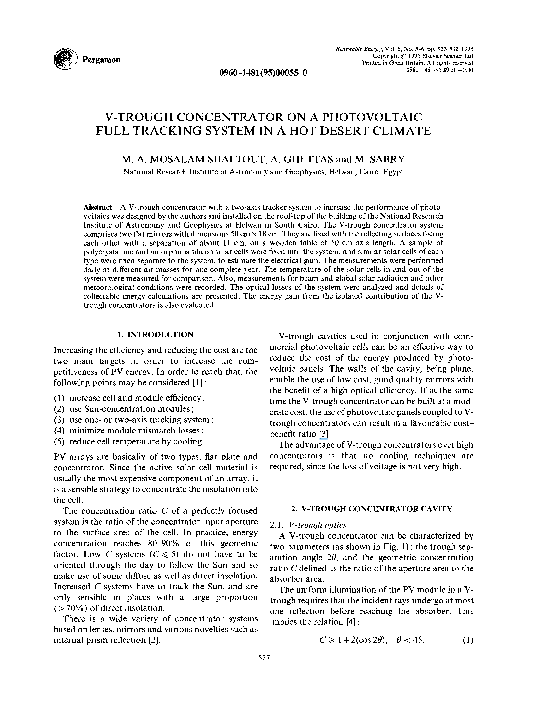 (PDF) V-trough concentrator on a photovoltaic full tracking system in a ...