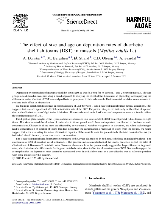 (PDF) The effect of size and age on depuration rates of diarrhetic ...