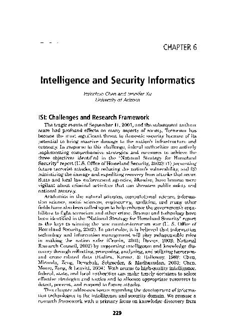 (PDF) Intelligence and Security Informatics