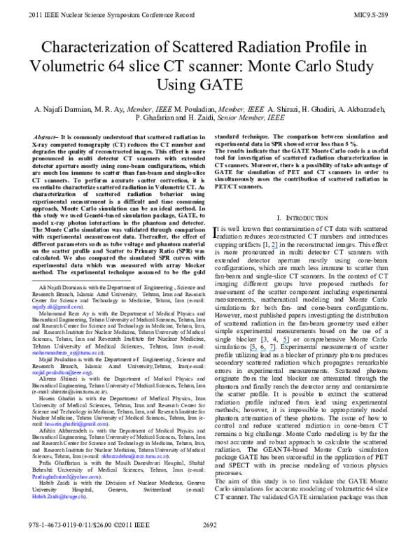 (PDF) Characterization of scattered radiation profile in volumetric 64 ...