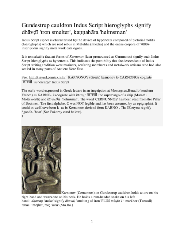 (PDF) Gundestrup cauldron Indus Script hieroglyphs signify dhavḍi iron ...