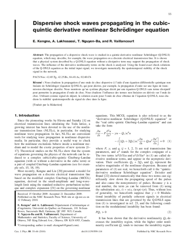 (PDF) Dispersive shock waves propagating in the cubic-quintic ...