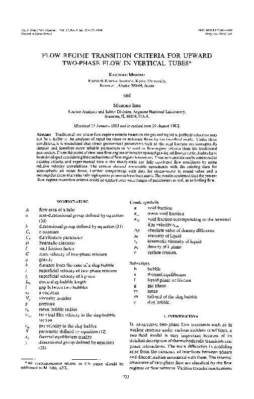 (PDF) Flow regime transition criteria for upward two-phase flow in vertical narrow rectangular ...