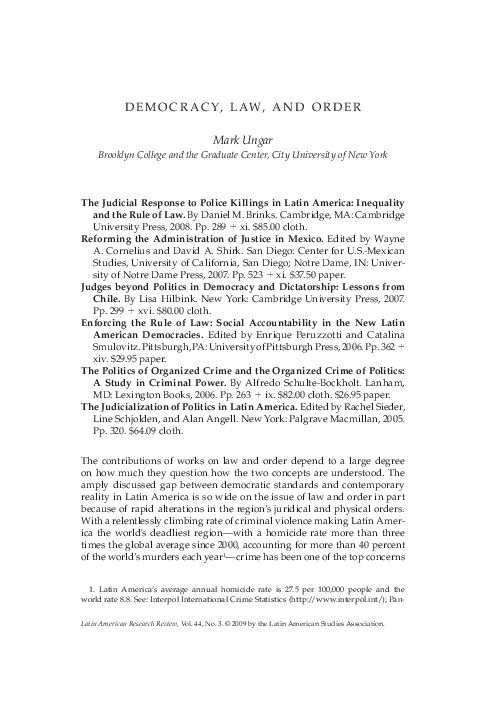 (PDF) Democracy, Law, and Order