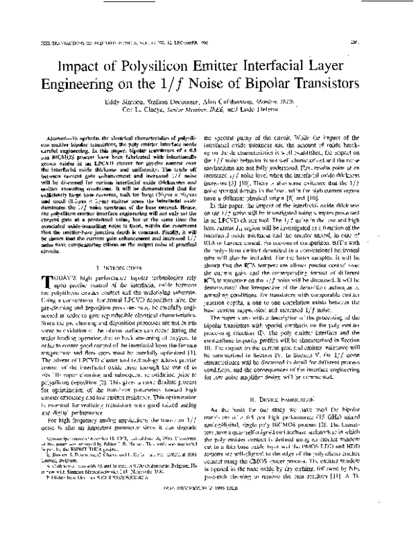 (PDF) Impact of polysilicon emitter interfacial layer engineering on ...