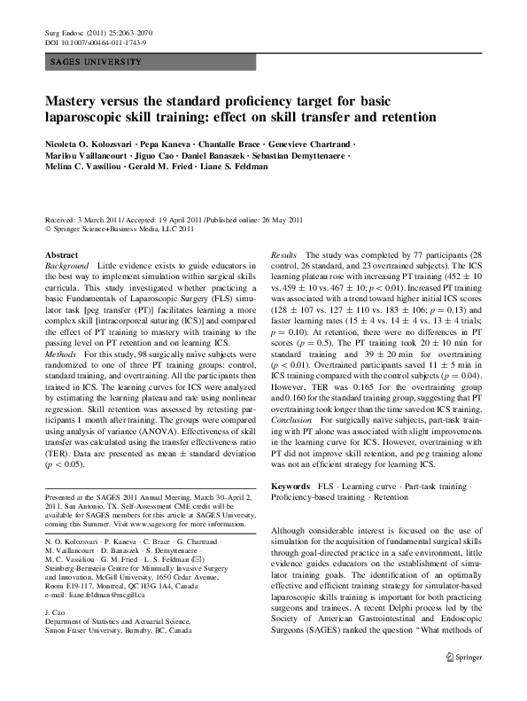 (PDF) Mastery versus the standard proficiency target for basic ...