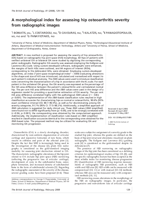 (PDF) A morphological index for assessing hip osteoarthritis severity ...