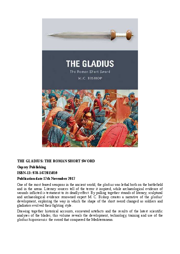 The Gladius: The Roman Short Sword