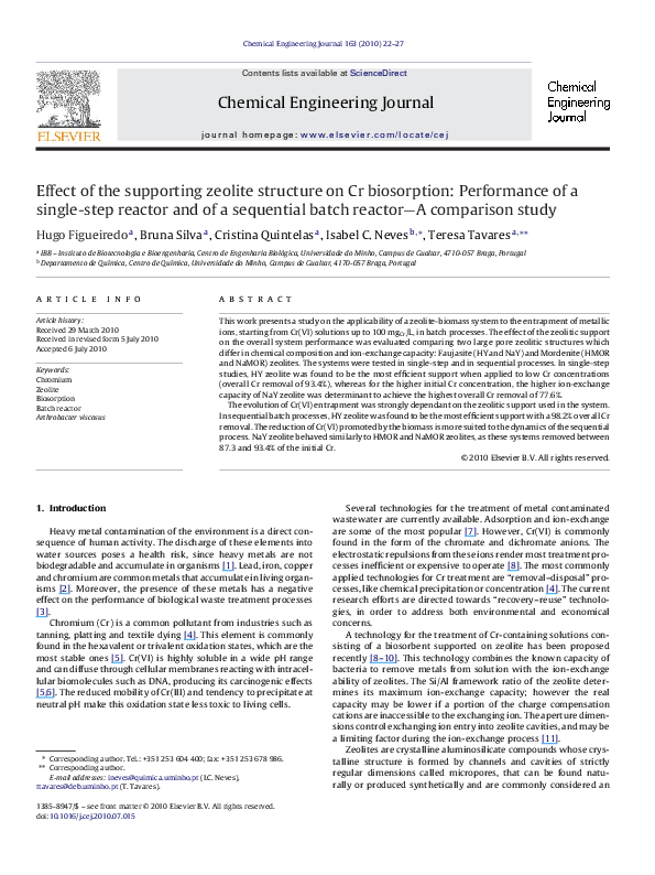 (PDF) Effect of the supporting zeolite structure on Cr biosorption ...