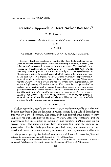 (PDF) Three-body approach to direct nuclear reactions