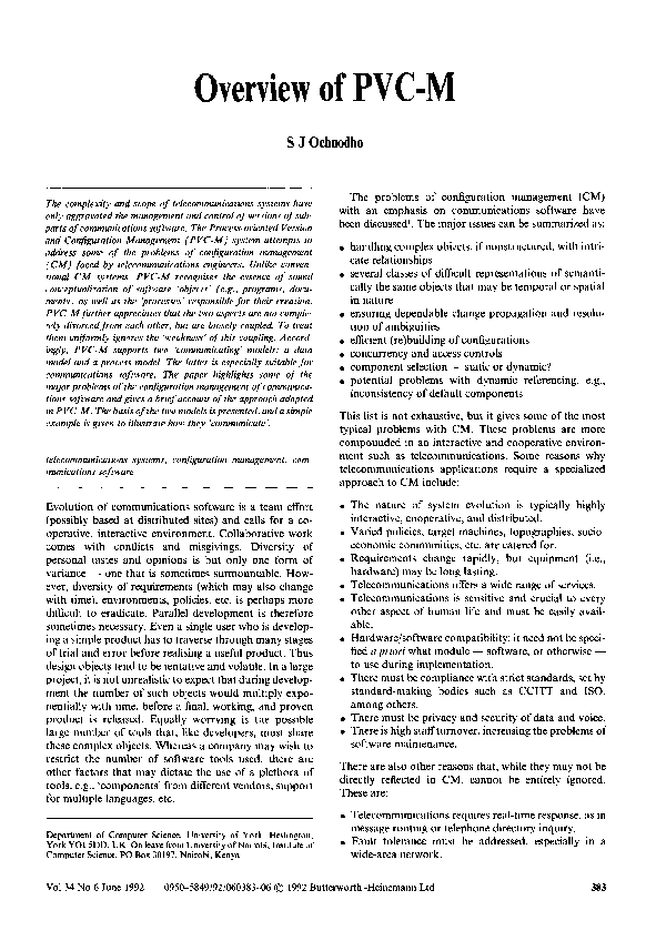 (PDF) Overview of PVC-M