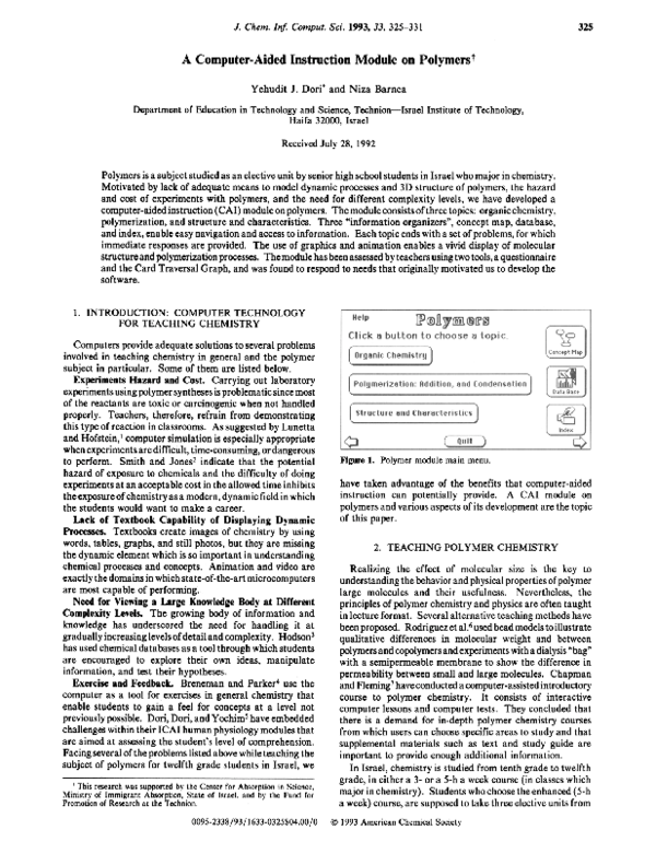 (PDF) A computer-aided instruction module on polymers