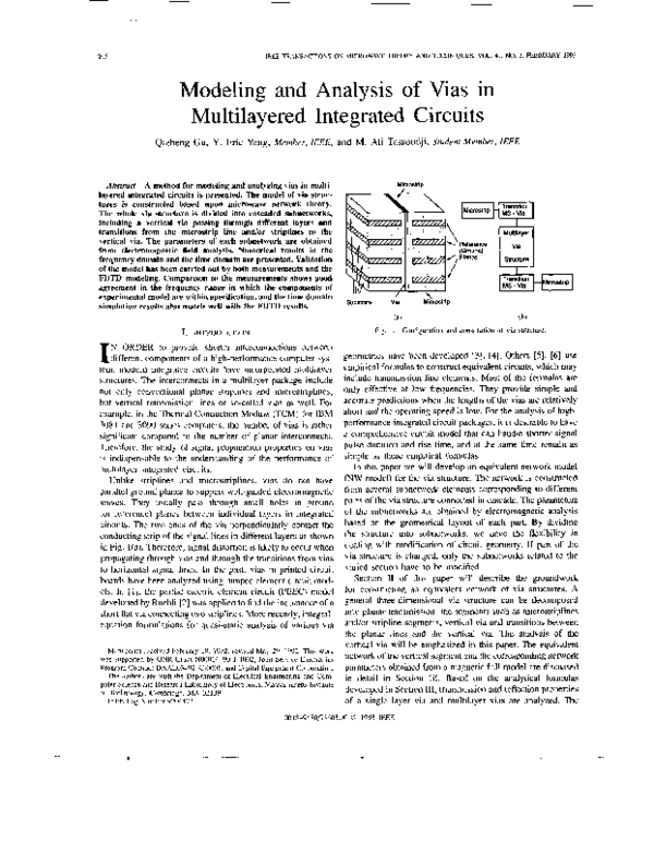 (PDF) Modeling and analysis of vias in multilayered integrated circuits