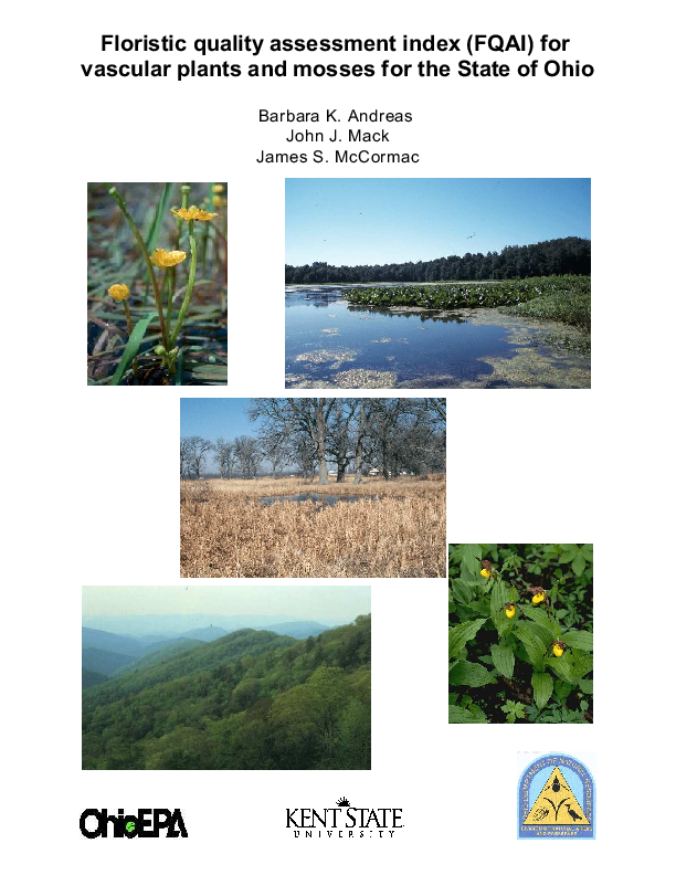 (PDF) Floristic Quality Assessment Index (FQAI) for Vascular Plants and Mosses for the State of Ohio