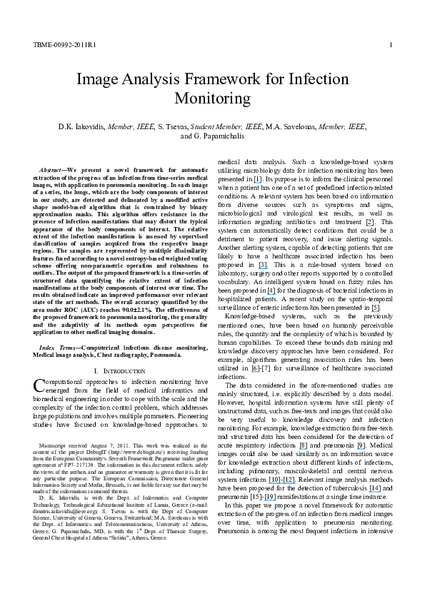 (PDF) Image analysis framework for infection monitoring