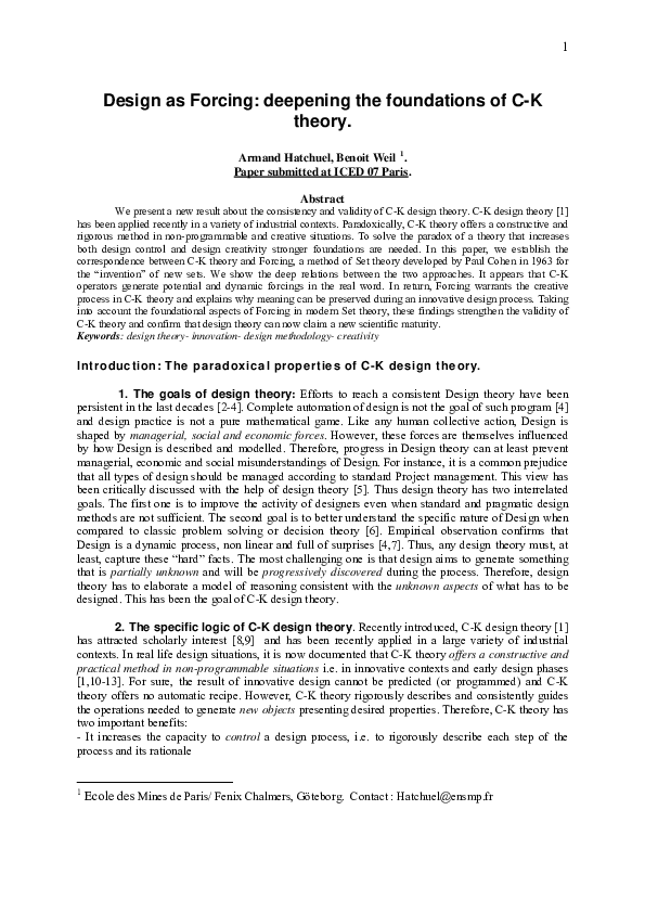 (PDF) Design as Forcing: deepening the foundations of CK theory