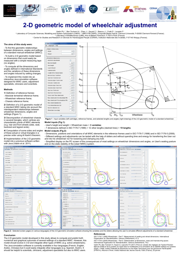 (PDF) 2-D geometric model of wheelchair adjustment (Poster)