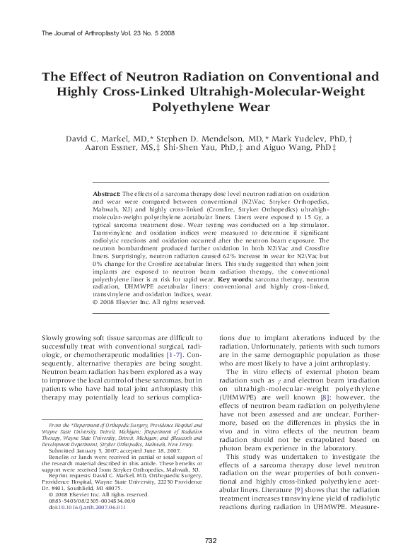 (PDF) The Effect of Neutron Radiation on Conventional and Highly Cross ...