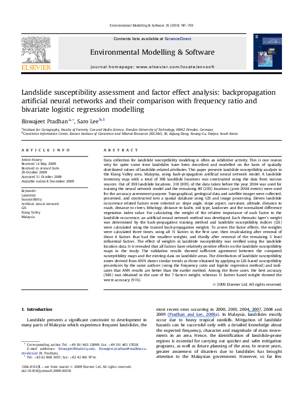 (PDF) Landslide susceptibility assessment and factor effect analysis: backpropagation artificial ...