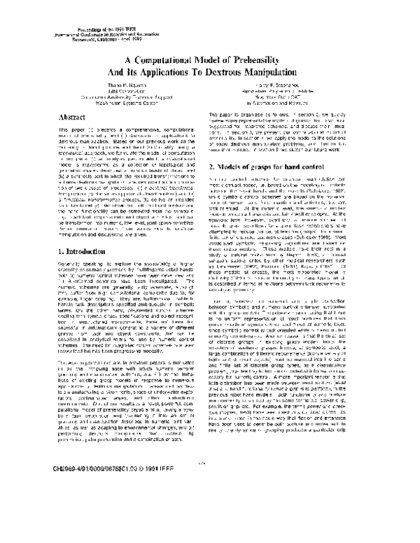 (PDF) A computational model of prehensility and its application to ...
