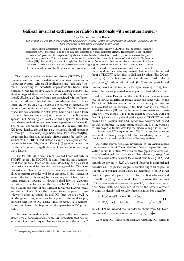 (PDF) Generic Galilean-invariant exchange-correlation functionals with ...