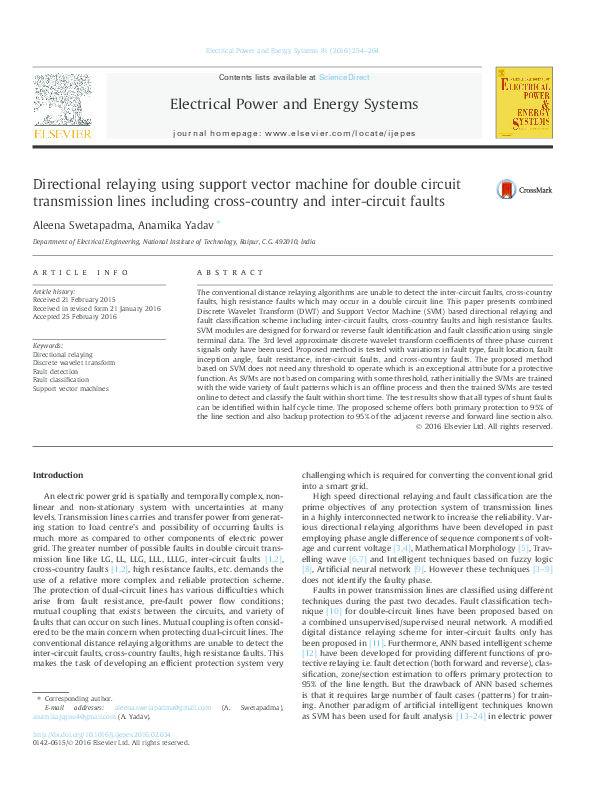 Pdf Fault Detection Classification And Location For Transmission Lines And Distribution