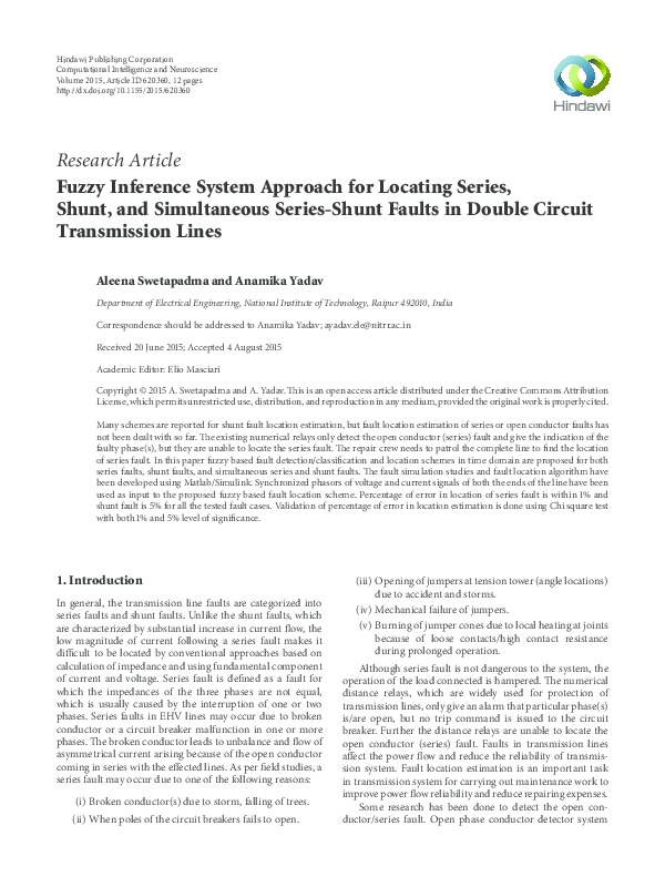 (PDF) Fuzzy Inference System Approach for Locating Series, Shunt, and Simultaneous Series-Shunt ...