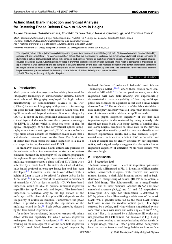 (PDF) Actinic Mask Blank Inspection and Signal Analysis for Detecting ...