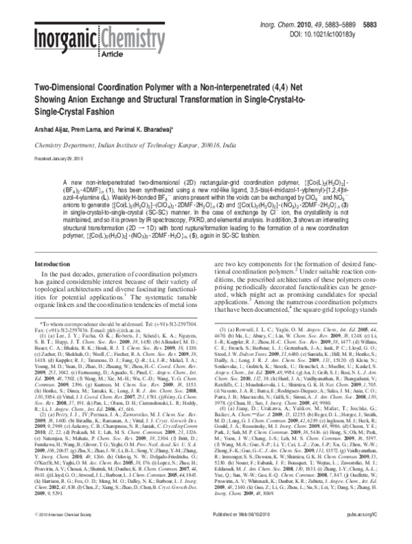 Pdf Photochemical Structural Transformation Of A Linear 1d Coordination Polymer Impacts The