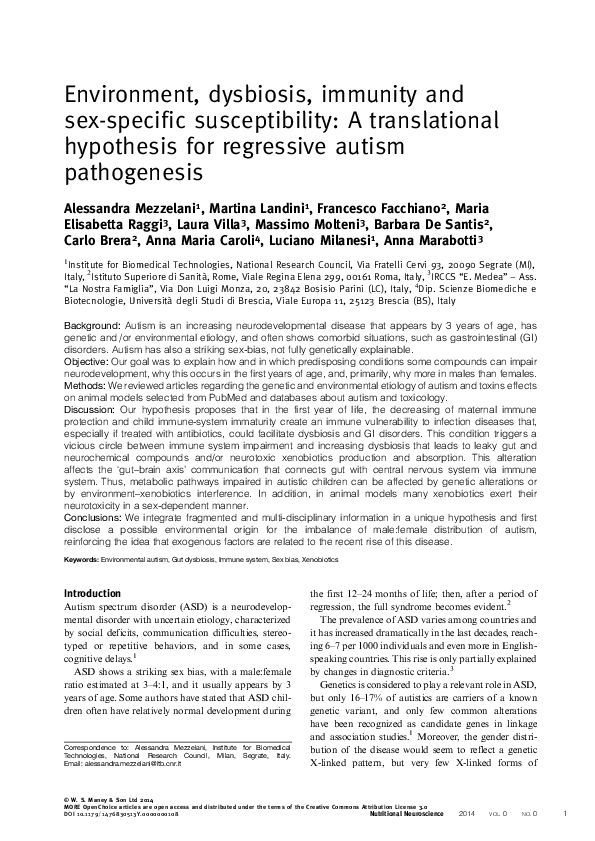 (PDF) Environment, dysbiosis, immunity and sex-specific susceptibility ...