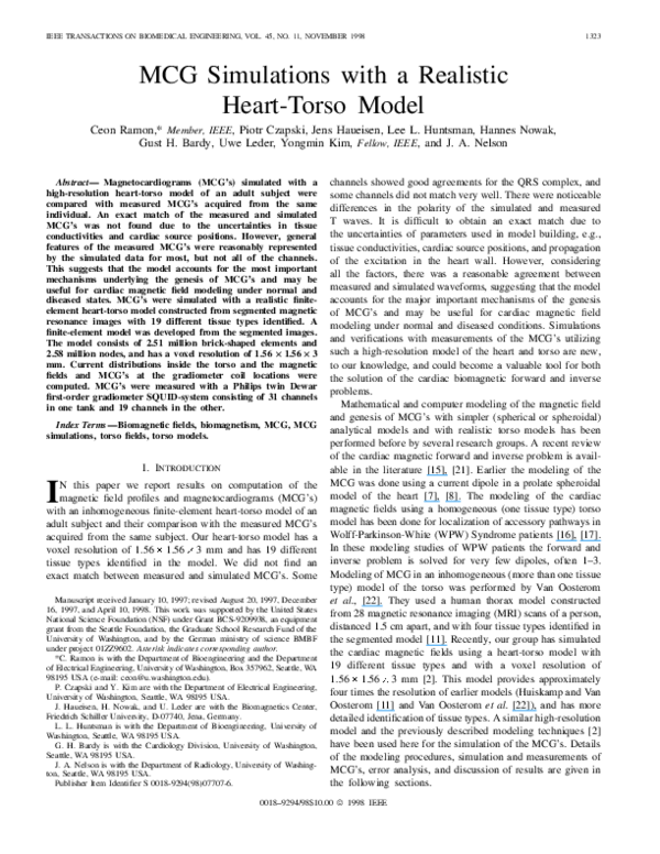 (PDF) MCG simulations with a realistic heart-torso model
