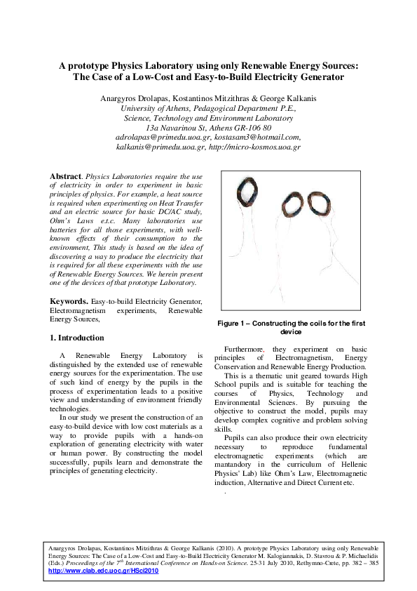 (PDF) A prototype Physics Laboratory using only Renewable Energy ...