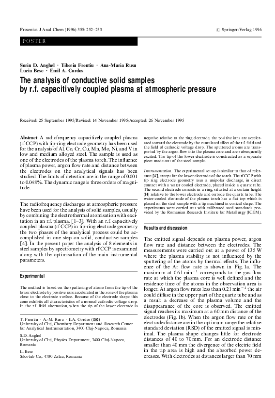 (PDF) The analysis of conductive solid samples by r.f. capacitively ...