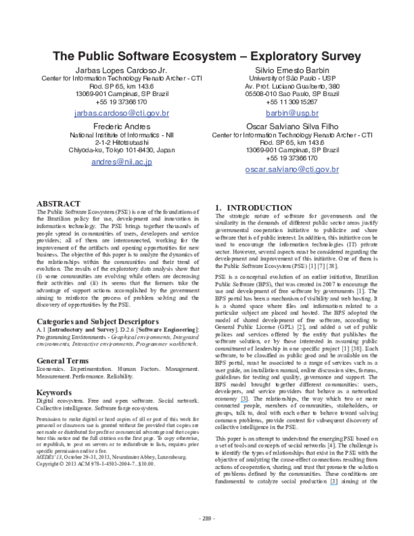 (PDF) The public software ecosystem