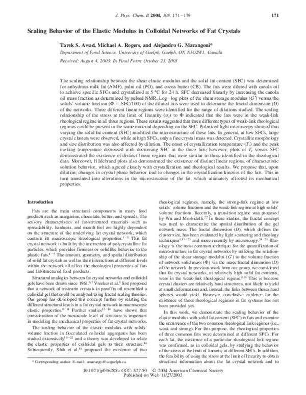 Pdf Scaling Behavior Of The Elastic Modulus In Colloidal Networks Of